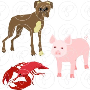 Zoo or Farm : Animal Digital Clipart Pack (300 Dpi) Elephant Zebra Dog ...