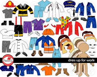 Dress up for Summer Clothing and Paper Doll Clipart Set: | Etsy