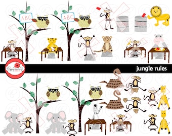 Jungle Class Subjects Clipart: 300 Dpi Transparent Png | Etsy
