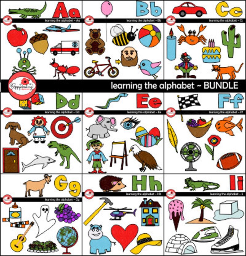 Learning the Alphabet BUNDLE Clipart School Alphabet | Etsy