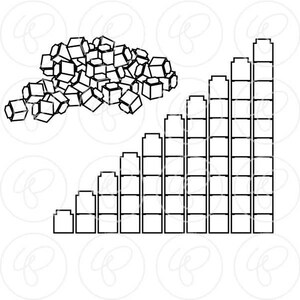 Math Manipulatives Counting LINE ART Clipart Mega Bundle Set - (300 Dpi ...
