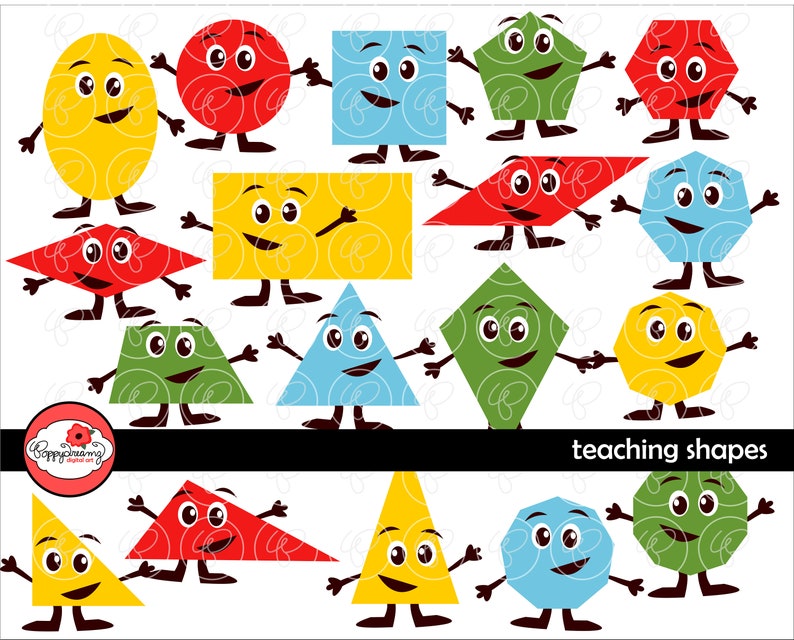 Teaching Shapes Flashcards and Clipart School Teacher Clip Art Circle ...