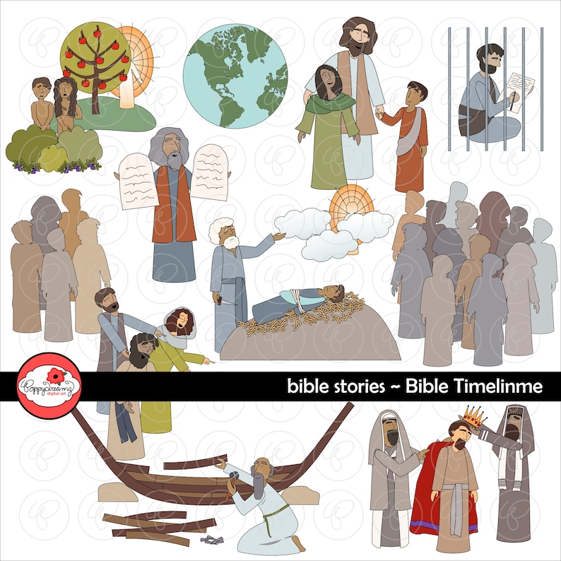 Bible Stories: Bible Timeline Clipart Set by Poppydreamz Bible Biblical ...