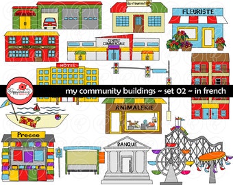 My Community Buildings Clipart: 300 Dpi Transparent Png - Etsy