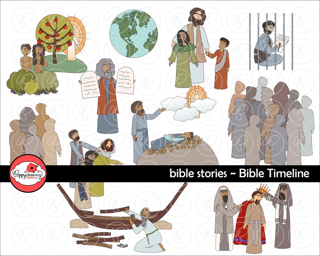 Bible Stories: Bible Timeline Clipart Set by Poppydreamz Bible Biblical ...