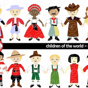 Children of the World (set 02) Digital Clip Art: France Germany Brazil ...