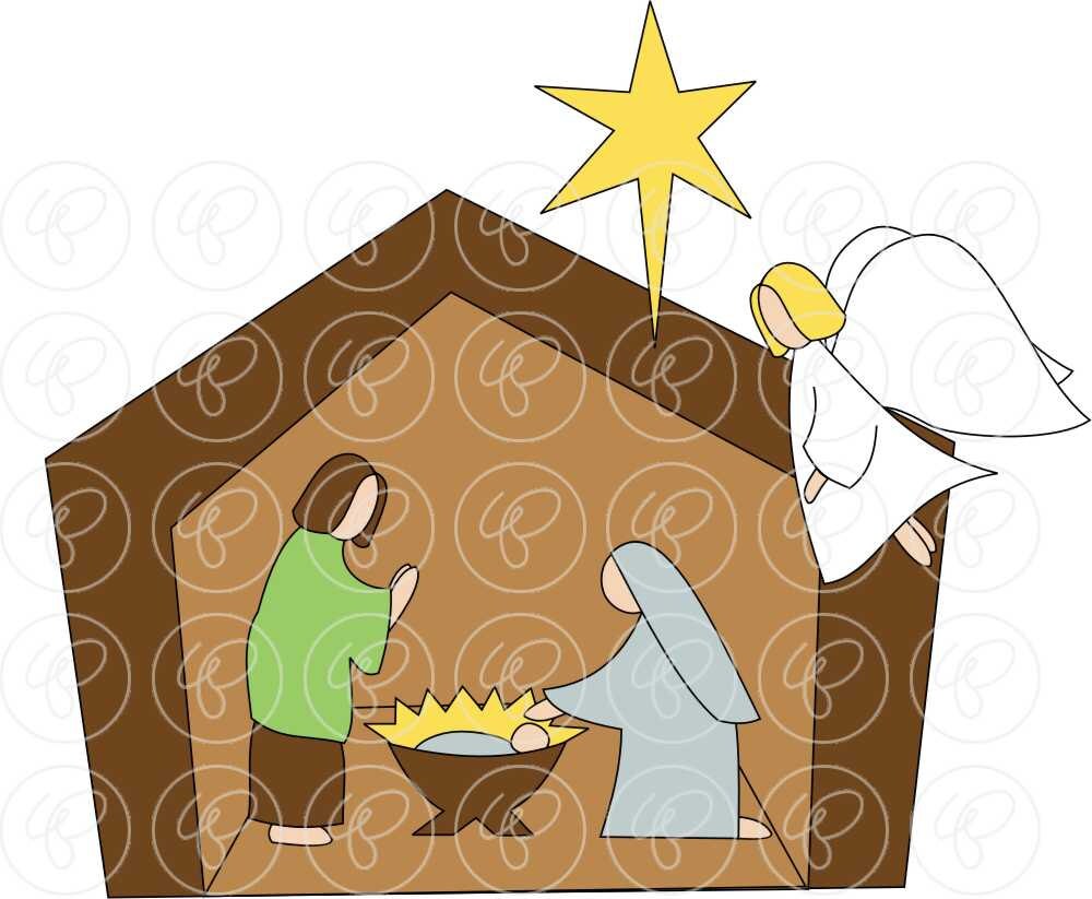 Nativity Scene Clipart: Digital Scrapbook Clipart Pack 300 Dpi Mary ...