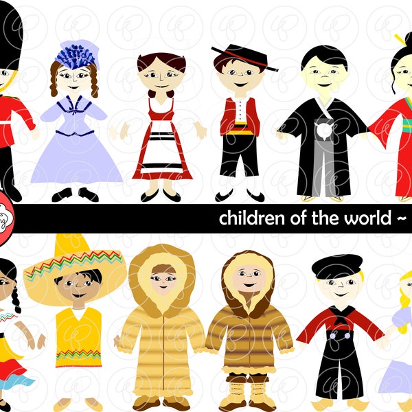 Children of the World Clip Art - Etsy
