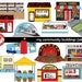 My Community Buildings set 03 Clipart: 300 Dpi Transparent | Etsy