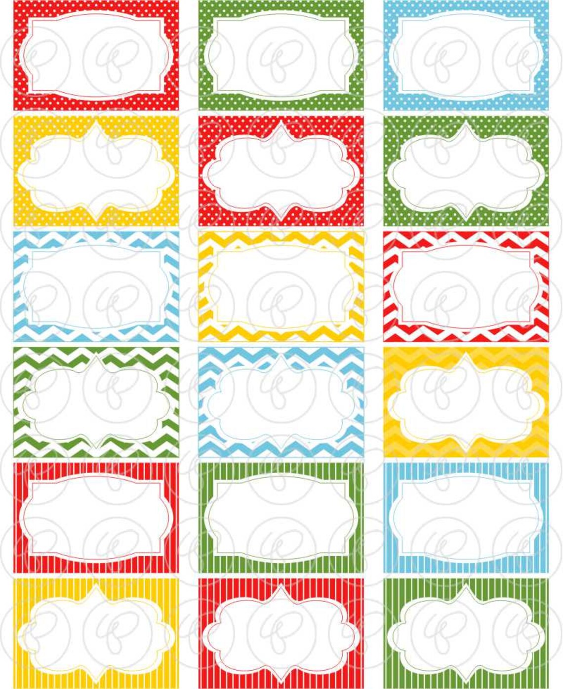 Class Frames & Labels: Digital Clipart Pack 300 Dpi Red - Etsy