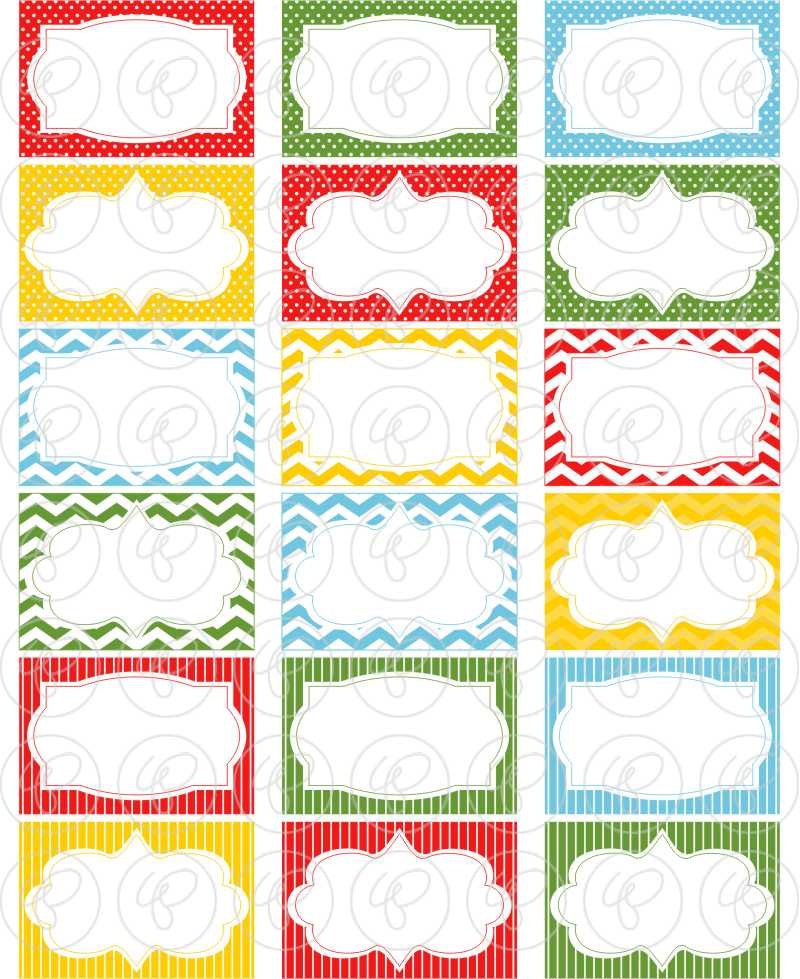 Class Frames & Labels: Digital Clipart Pack (300 Dpi) Red Green Yellow ...