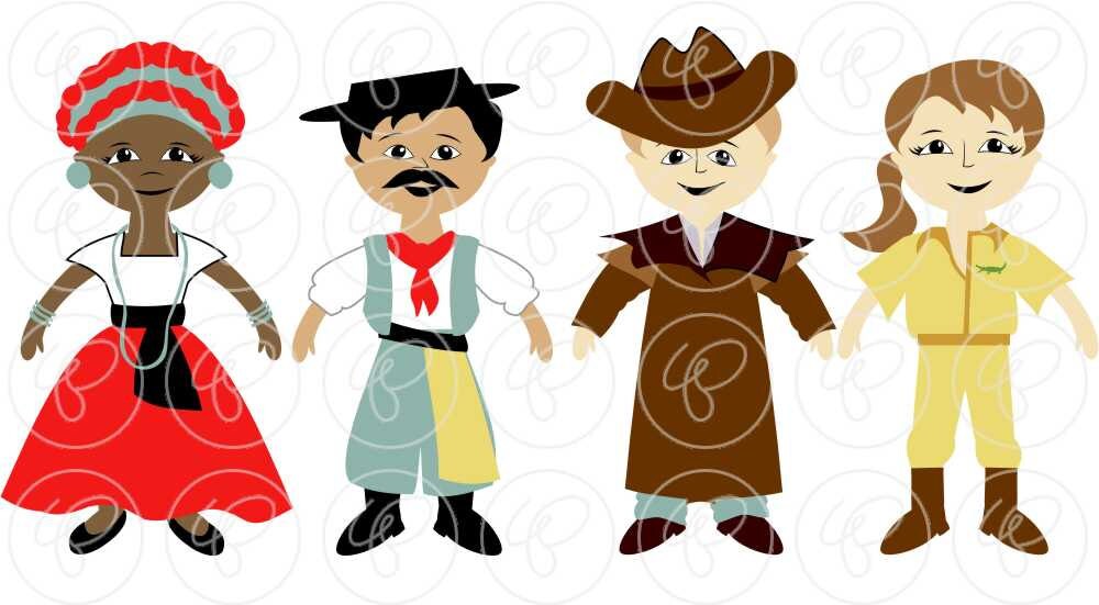 Children of the World (set 02) Digital Clip Art: France Germany Brazil ...