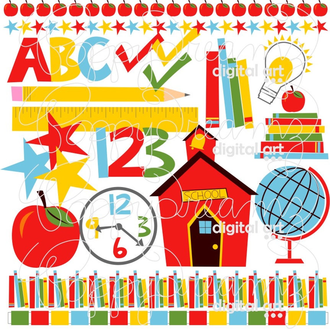 Class Newsletter Clipart SET: Digital Scrapbook Paper Pack (300 Dpi ...