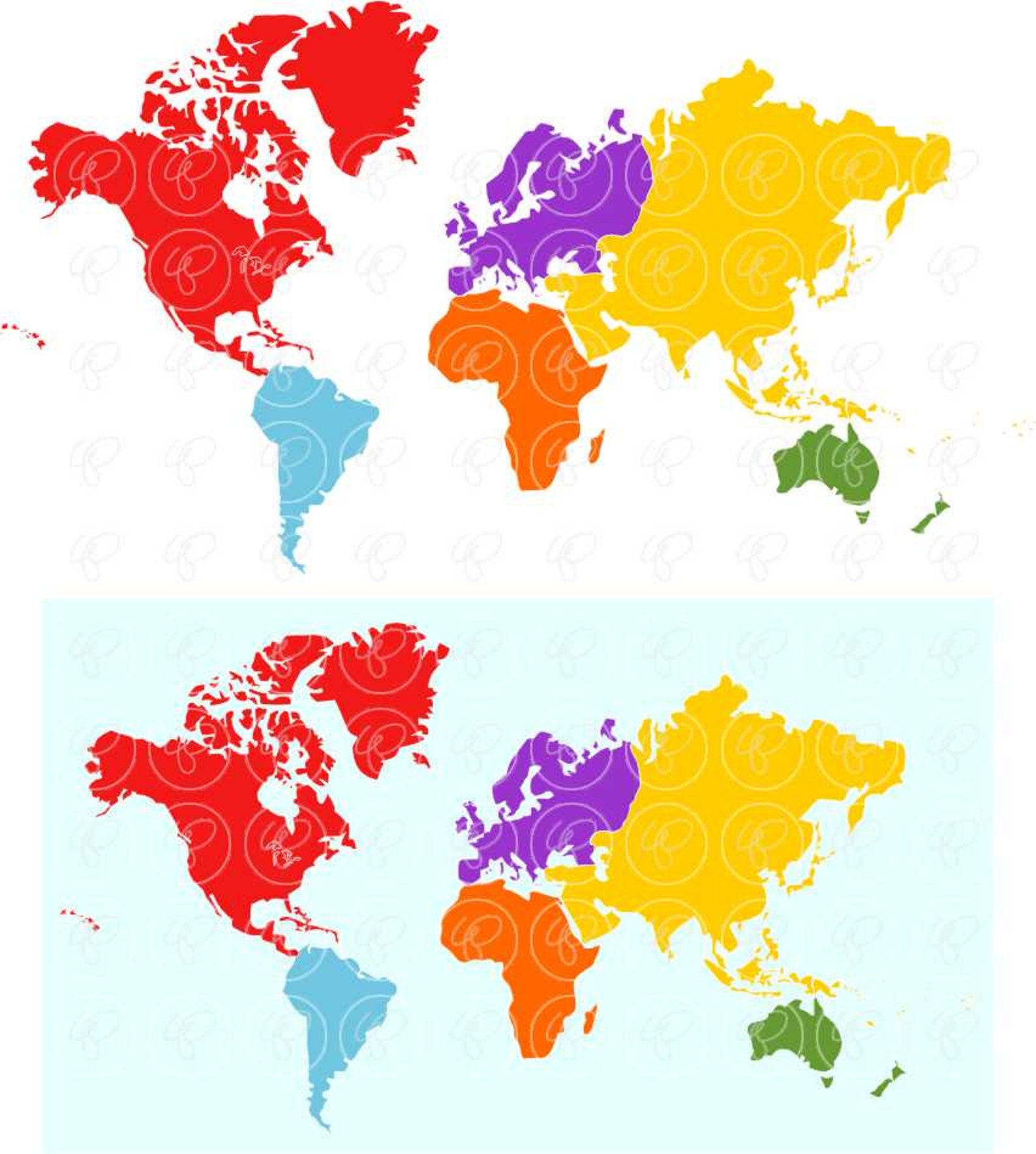 Teaching Continents Digital Clip Art: North America South America ...