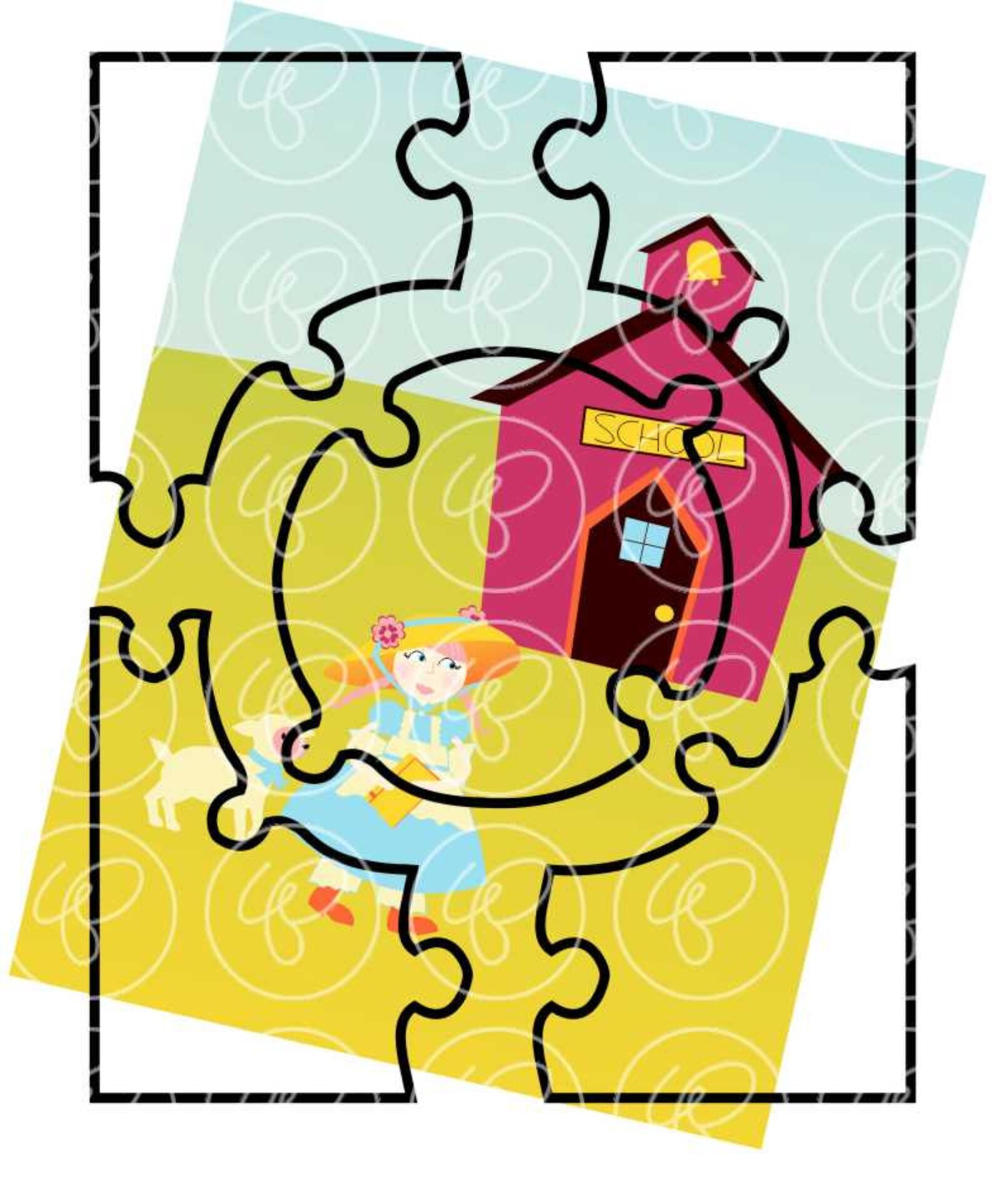 Jigsaw Puzzle Frames Template PDF and Clipart SET: (300 Dpi) School ...