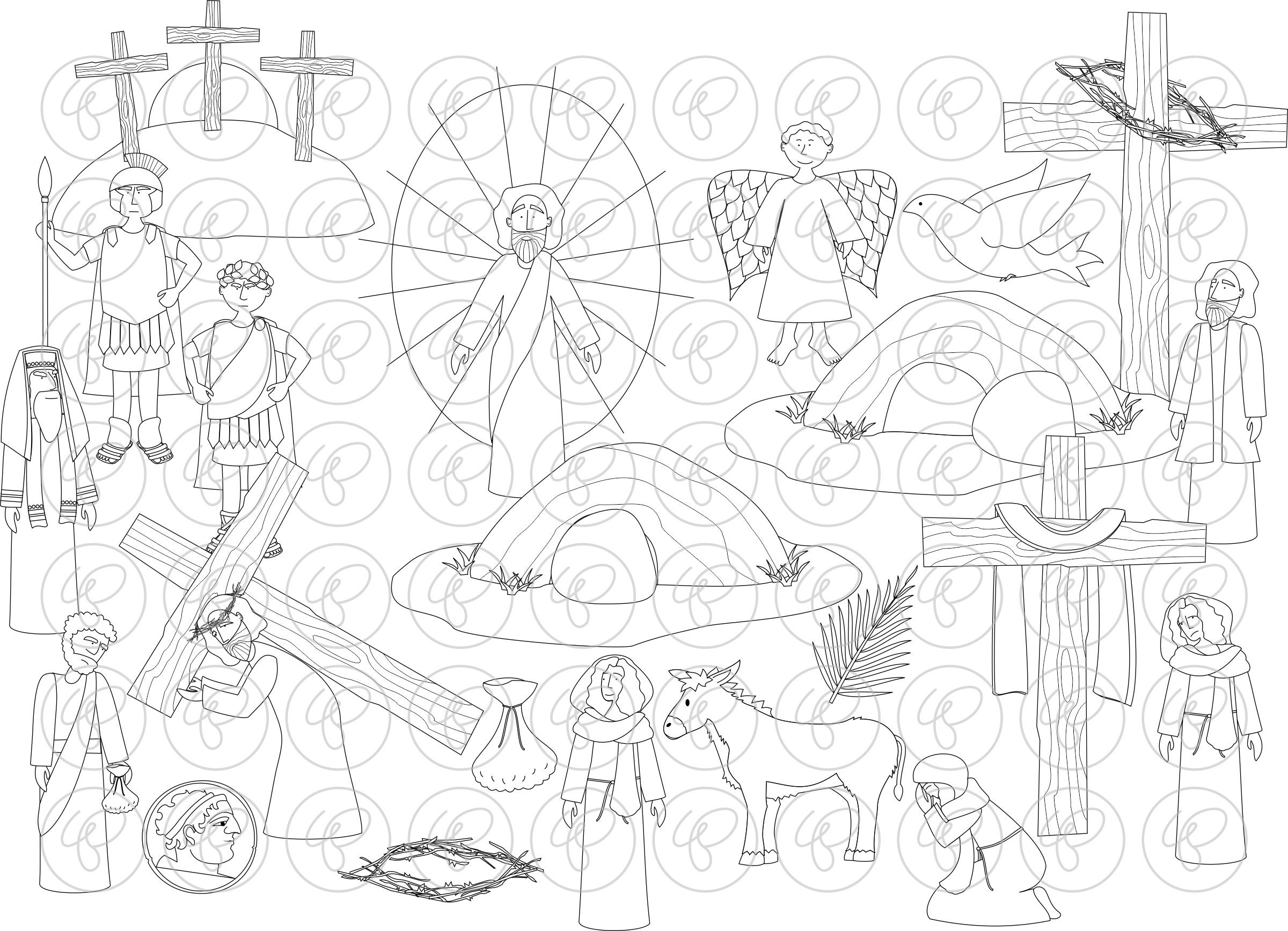 Bible Stories: Easter Clipart Set by Poppydreamz Bible Biblical Jesus ...