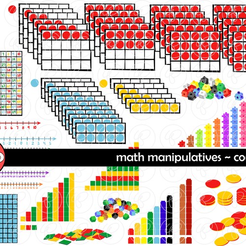 Math Manipulatives Counting Clipart Mega Bundle Set 300 - Etsy