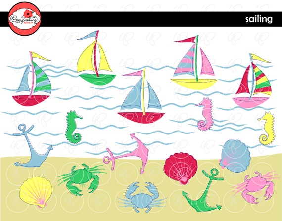 Sailing Nautical Clipart Set: 300 Dpi Transparent Png - Etsy