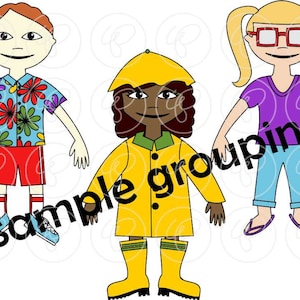 Dress up for Summer Clothing and Paper Doll Clipart Set: Digital Clip ...