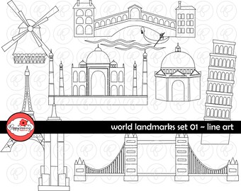 World Landmarks set 01 Digital Clip Art Set: Empire State | Etsy