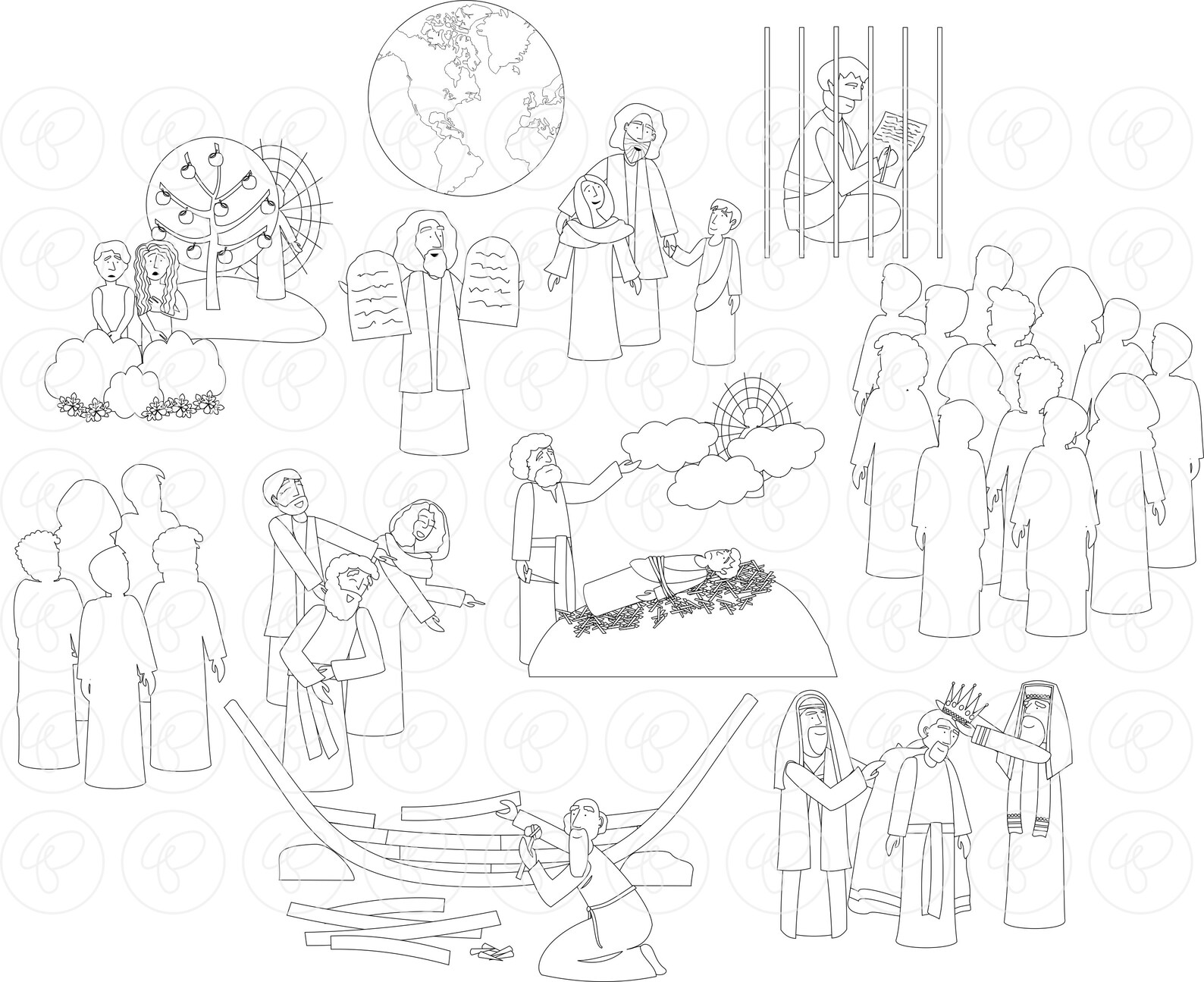 Bible Stories: Bible Timeline Clipart Set by Poppydreamz Bible Biblical ...