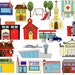 My Community Buildings in SPANISH Clipart: (300 Dpi Transparent Png ...