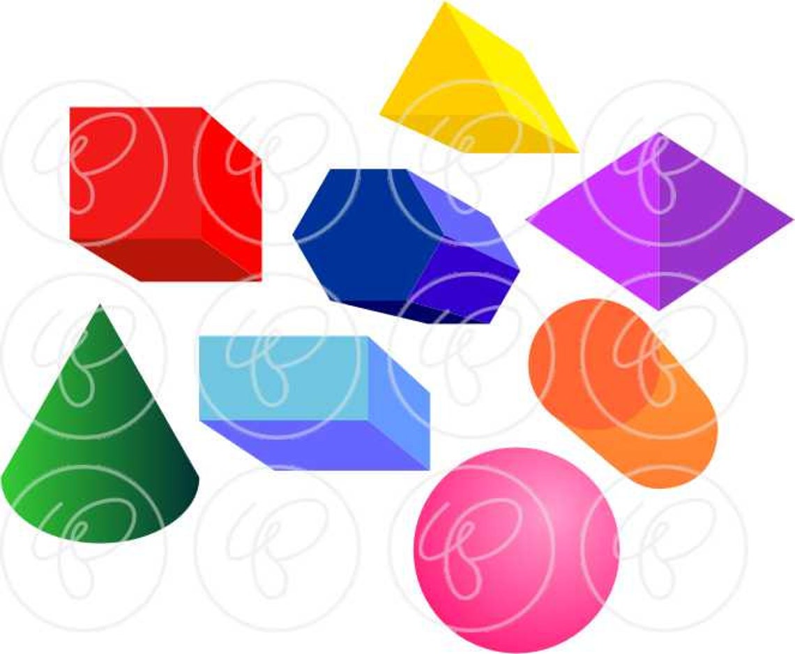 Math Manipulatives Shapes Clipart Set - (300 Dpi) School Teacher Clip ...