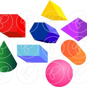 Math Manipulatives Shapes Clipart Set - (300 Dpi) School Teacher Clip ...