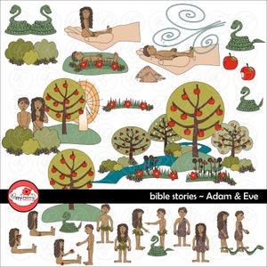 Bible Stories: Adam & Eve Clipart Set by Poppydreamz Bible Biblical ...