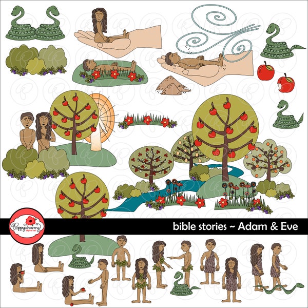 Adam and Eve Clipart - Etsy