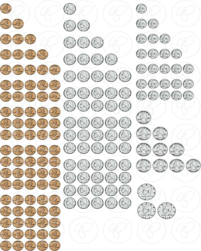 Counting Coins Money Clipart Set - (300 Dpi) School Teacher Clip Art ...