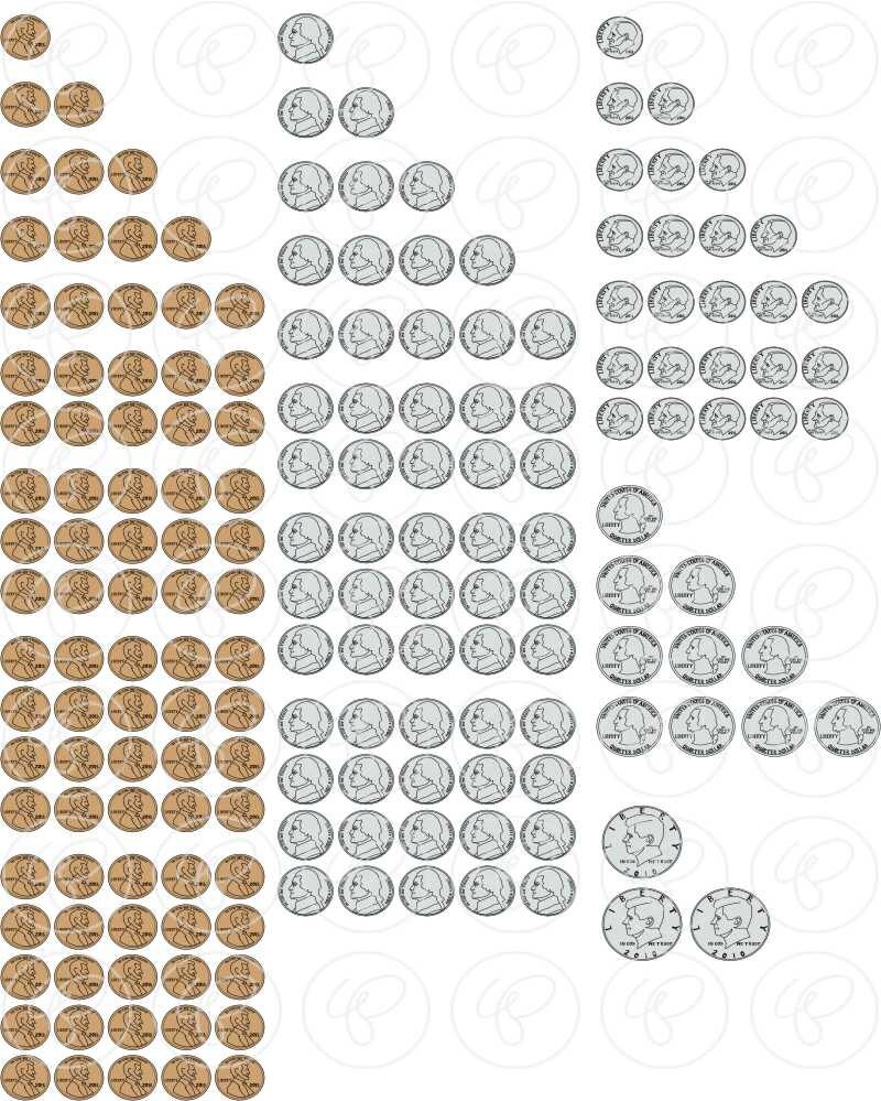 Counting Coins Money Clipart Set - (300 Dpi) School Teacher Clip Art ...