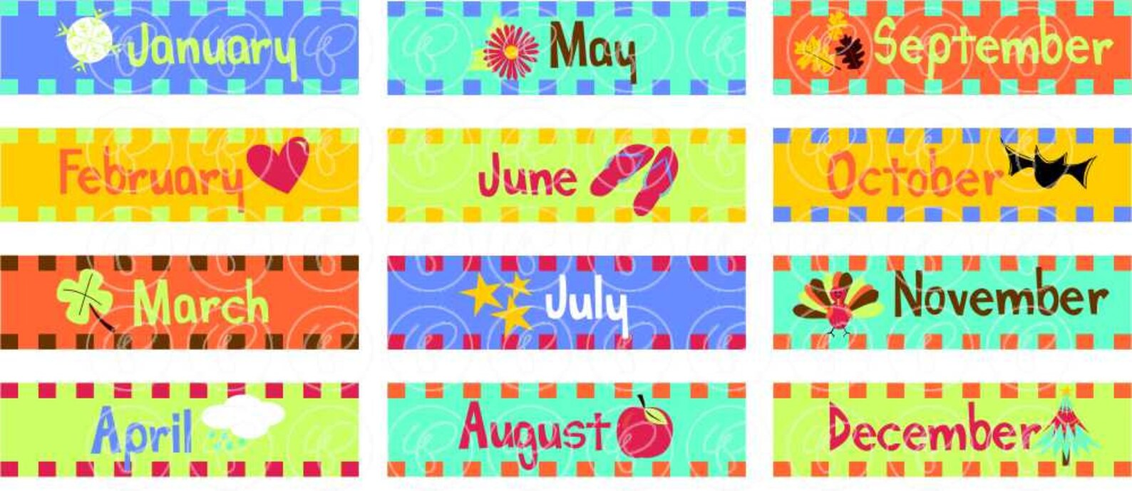 Let's Go Bulletin Board Calendar Clipart SET: (300 Dpi) School Teacher ...