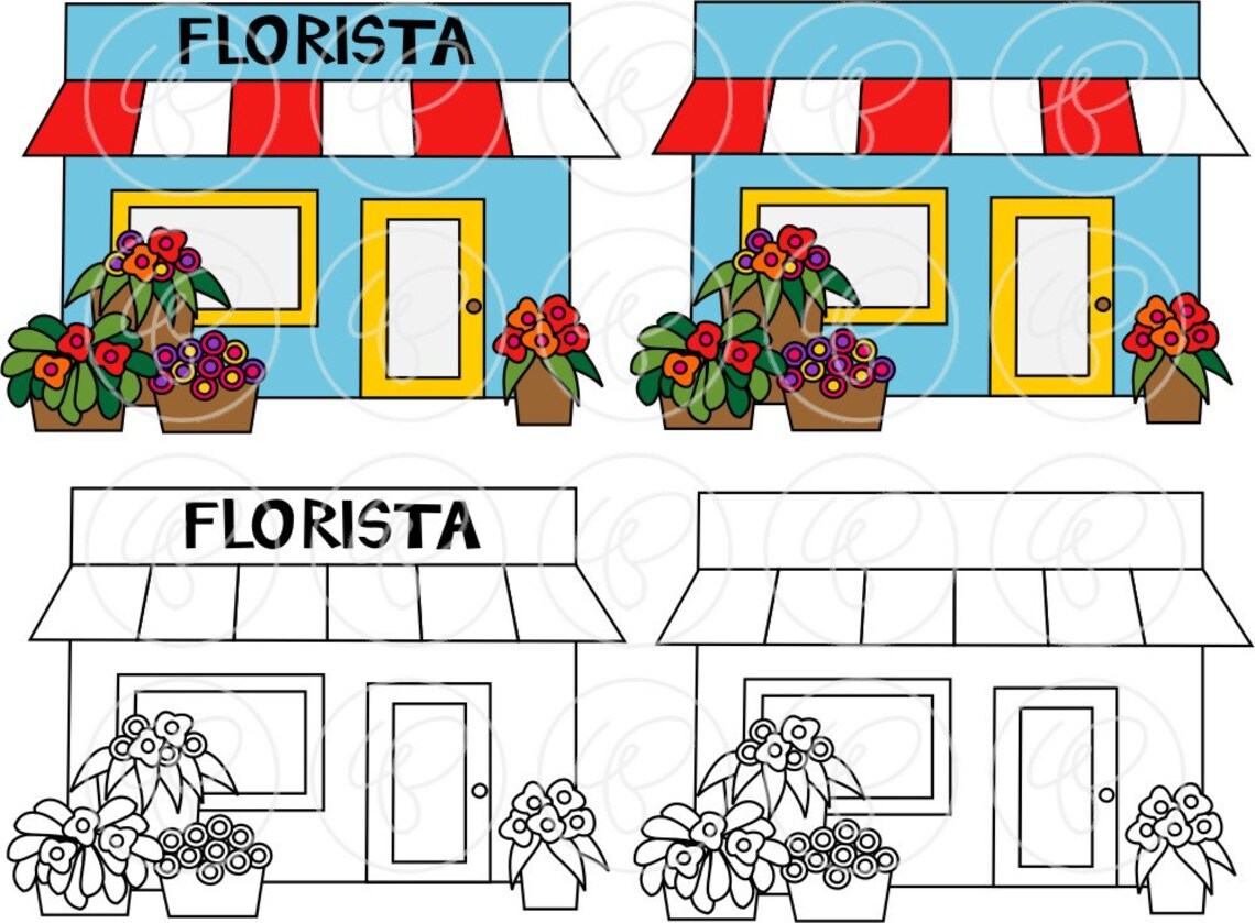 My Community Buildings (set 02) IN SPANISH Clipart: (300 Dpi ...