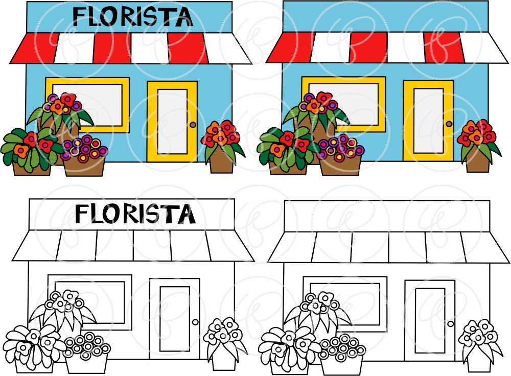 My Community Buildings (set 02) IN SPANISH Clipart: (300 Dpi ...