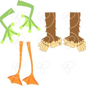 Whose Feet : Animal Digital Clipart Pack (300 Dpi) Elephant Zebra Dog ...