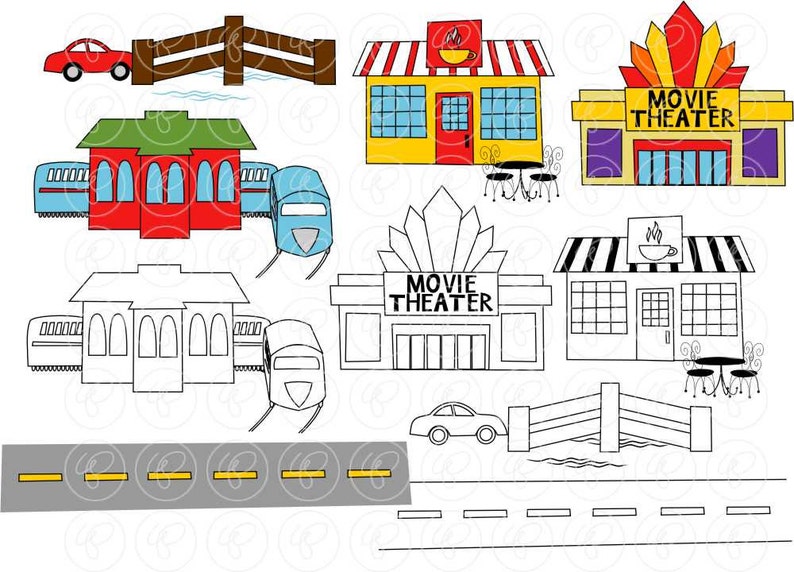 My Community Buildings Clipart: (300 Dpi Transparent Png) School ...