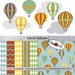 Hot Air Balloons Paper and Elements SET: Digital Scrapbook | Etsy