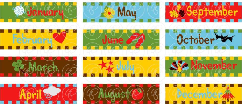Class Bulletin Board Calendar Clipart SET: (300 Dpi) School Teacher ...