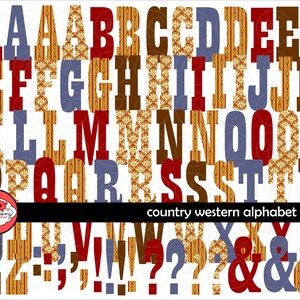 Country Western Digital Alphabet 02: Clip Art Pack 300 Dpi - Etsy
