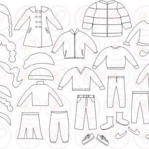 Dress up for Winter Clothing and Paper Doll Clipart Set: Digital Clip ...