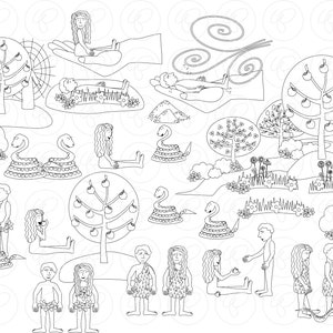 Bible Stories: Adam & Eve Clipart Set by Poppydreamz Bible Biblical ...
