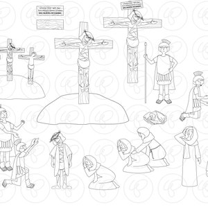 Bible Stories: Easter - Crucifixion Clipart Set by Poppydreamz Bible ...