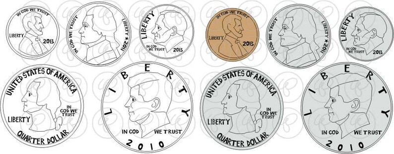 Counting Coins Money Clipart Set - (300 Dpi) School Teacher Clip Art ...