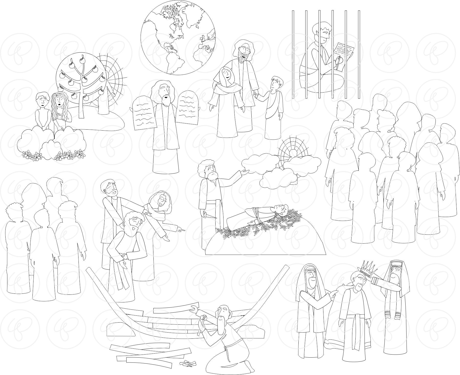 Bible Stories: Bible Timeline Clipart Set by Poppydreamz Bible Biblical ...