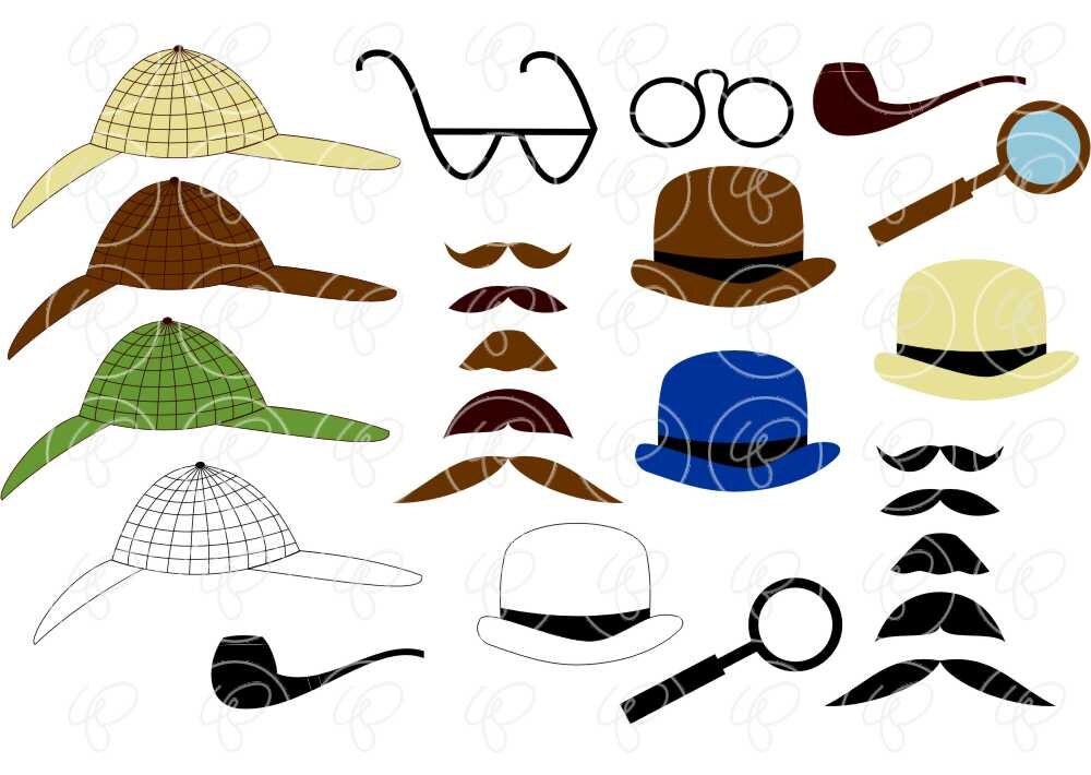 Detective Disguise Paper and Elements SET: Digital Scrapbook Paper Pack ...