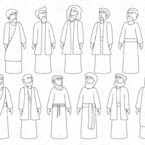Bible Stories: Jesus & the 12 Disciples Clipart Set by Poppydreamz ...