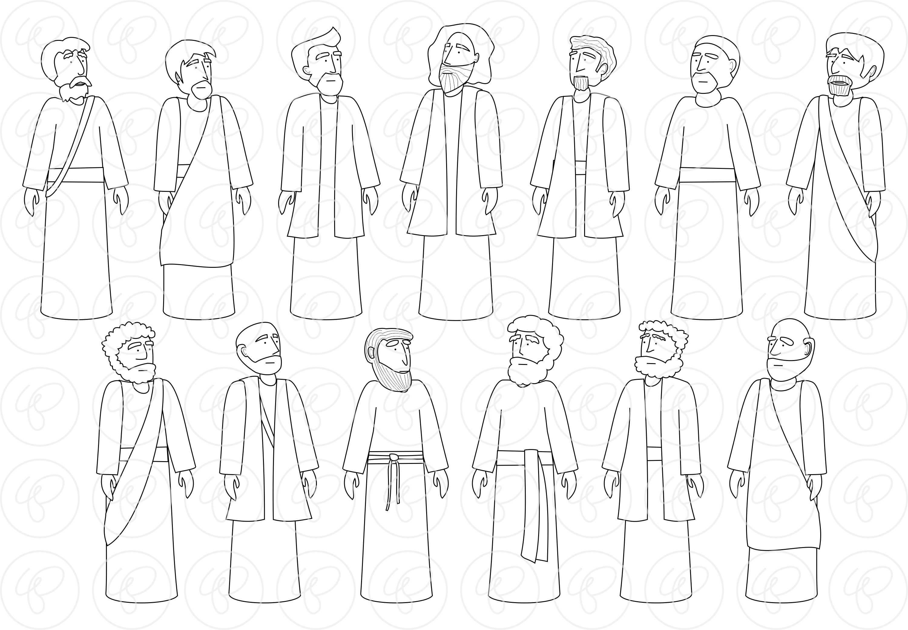 Bible Characters Clipart Black And White