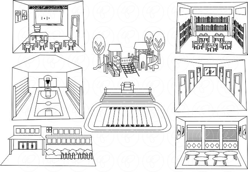 Myschool Clipart: 300 Dpi Transparent Png School Teacher | Etsy