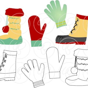 Winter Clothing Clipart Set: Digital Scrapbook Clip Art Pack (300 Dpi ...